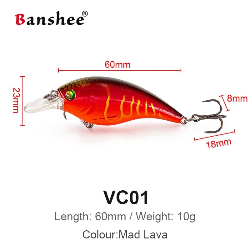 Banshee Новый Троллинг рыболовные приманки, воблеры с постепенным увеличением воблеры искусственные приманки для бас-гитара толстый форель, щука и окунь Depth0.8-1,5 м воблер блесна воблеры для рыбалки воблеры на щуку