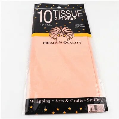 Цветная папиросная бумага 50*66 см, 10 шт. Розовый, light pink