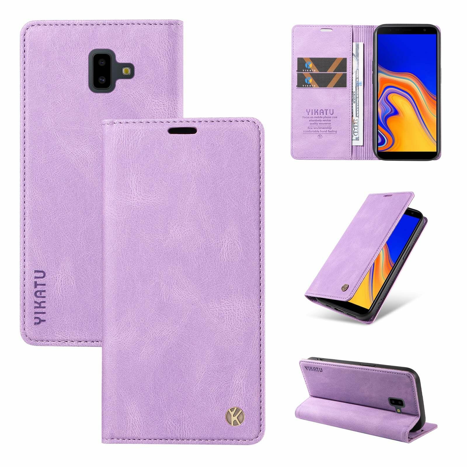 YIKATU Кожаный чехол для Samsung Galaxy J6 Plus (J610F)/ Самсунг Галакси J6 Плюс J610F