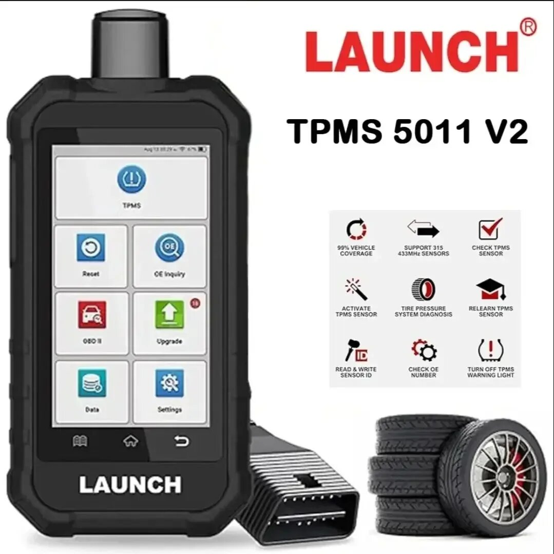 LAUNCH X431 TPMS 5011 V2 315 433 МГц Инструмент диагностики давления в шинах 12 функций сброса Полный OBD2 Обновление Wi-Fi F-ree против CRT5011E