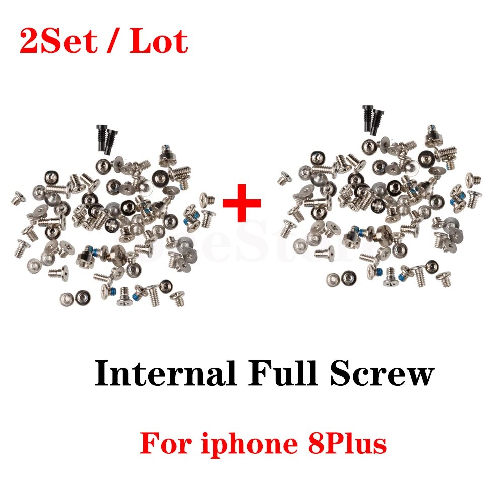 2 комплекта полных винтов для iPhone X XS XR 11 12 Pro Max Mini 7 8 Plus, аксессуары для мобильных устройств, комплектные винты с внутренней нижней частью, запасные части 2set for 8Plus