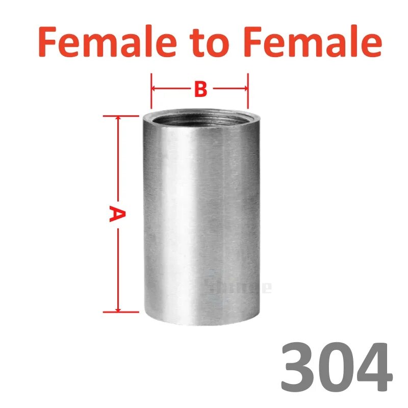Соединитель для ниппельной трубы из нержавеющей стали 304 B 1l2 BSP, A 50mm, Female to Female