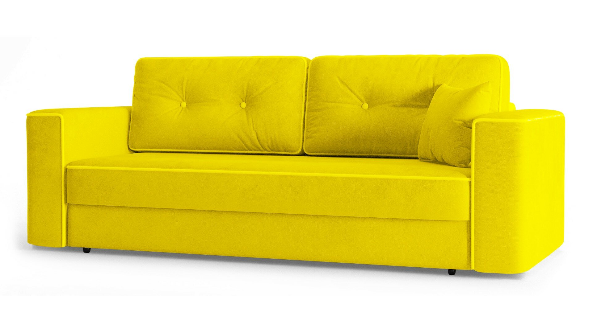 Диван Принстон Лайт Vivaldi 15 NEW 240x94x80 см, желтый Велюр, еврокнижка GOODFORM