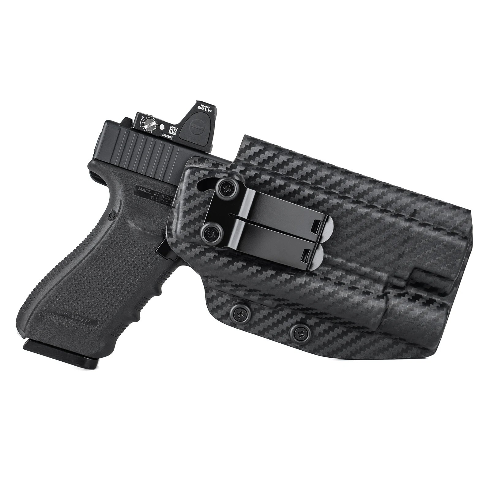 Кобура TURNSH Kydex для Glock 17 19 19X 22 23 25 31 32 44 45 с фонарем Olight Carbon Fibre Right
