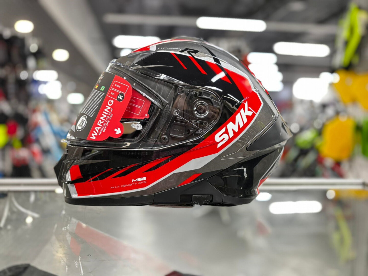 Мотошлем (интеграл) SMK TYPHOON AEROT (черный/красный)