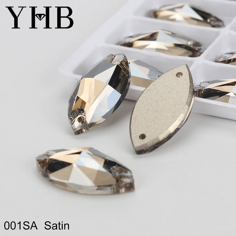 Стразы YHB Navette 9x18 мм, 36 шт, 001SA Satin