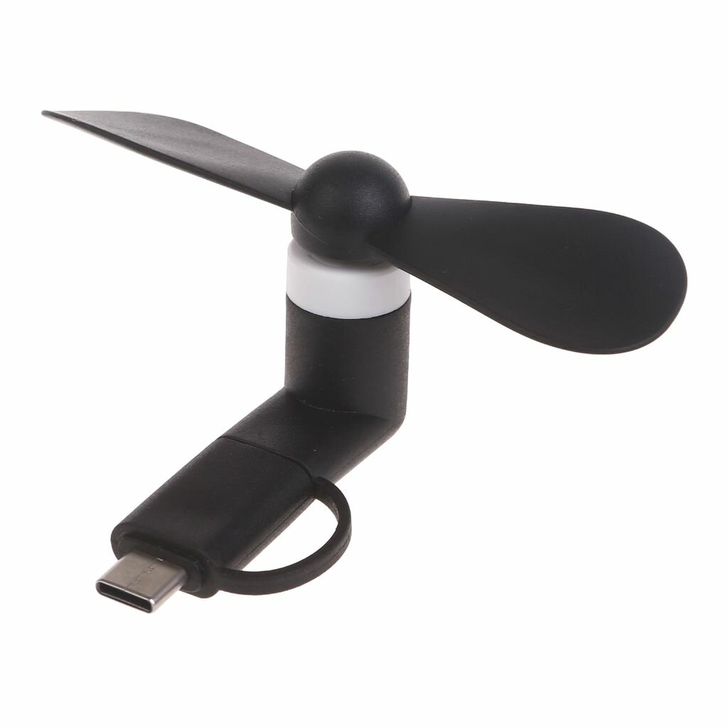 Портативный вентилятор 3 в 1 типа C с микро-USB освещением для сотового телефона, мини-охлаждающий охладитель для путешествий для смартфонов и планшетов