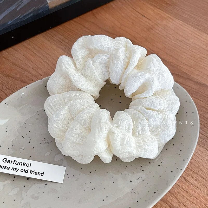 Хлопковые резинки для волос RuoShui TZ-05598 кремовые Белый, White