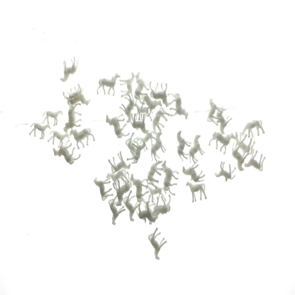 Модели животных для сборки MDWD 1/150 1/87 белый пластик 50 шт scale 87