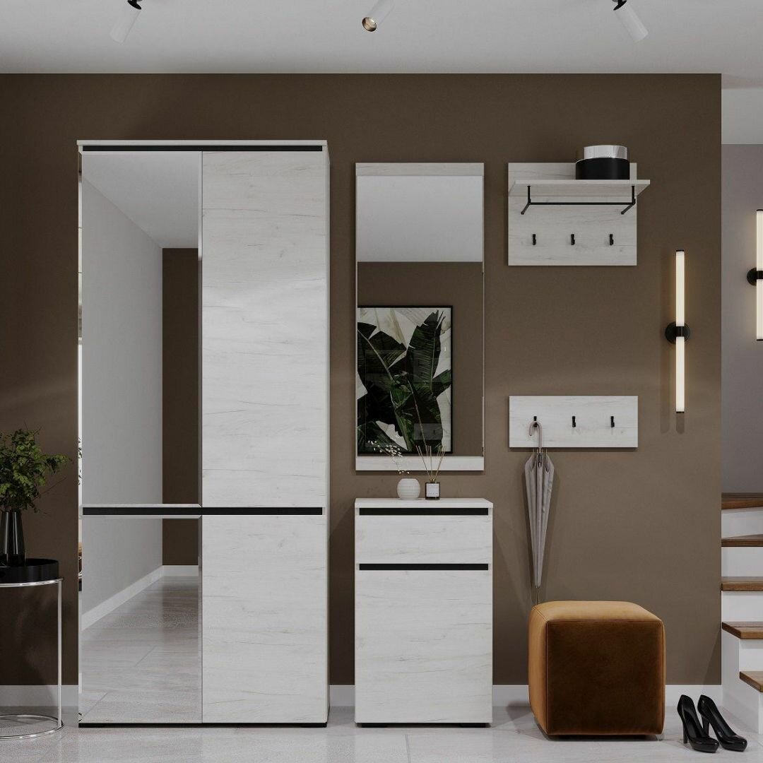 Прихожая гретта исполнение 5 Крафт белый - Антрацит