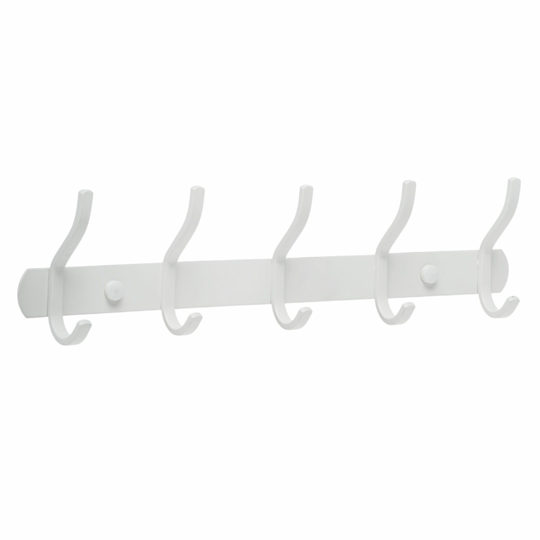 Держатель для полотенец белый из 5 крючков, нержавеющая сталь