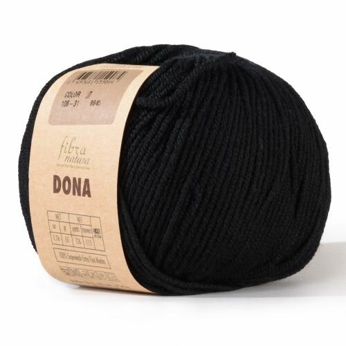 Пряжа Fibra Natura DONA 106-31 (5 мотков по 50г/115м) чёрный