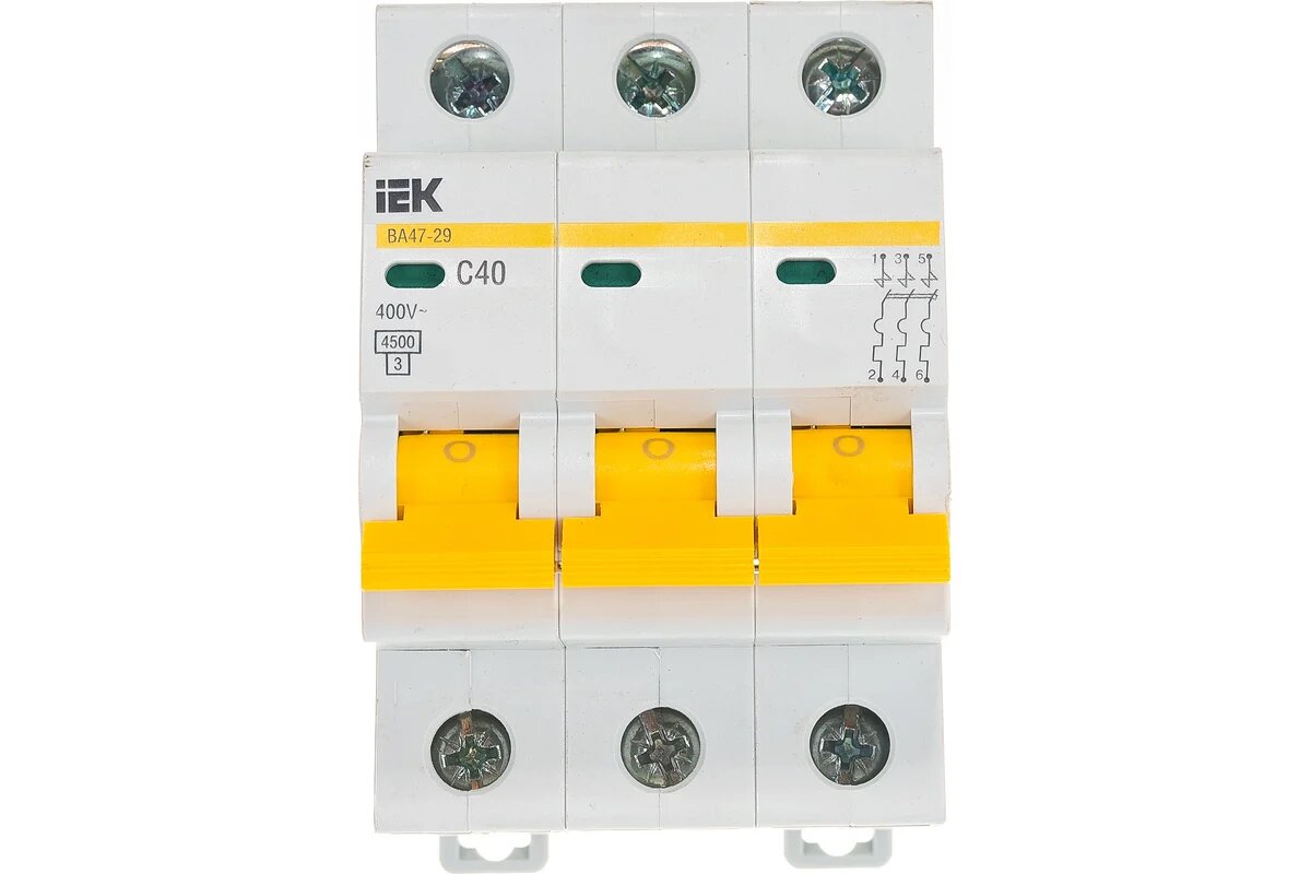 IEK VA47-29 3p 40A C 4.5kA MVA20-3-040-C Автоматический выключатель для сетей
