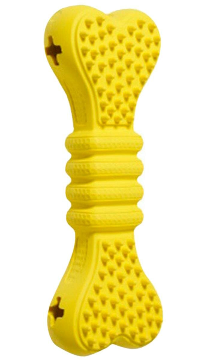 Игрушка для собак Homepet Silver Series косточка для лакомств каучук желтая 15 х 5,4 х 3,3 см (1 шт)