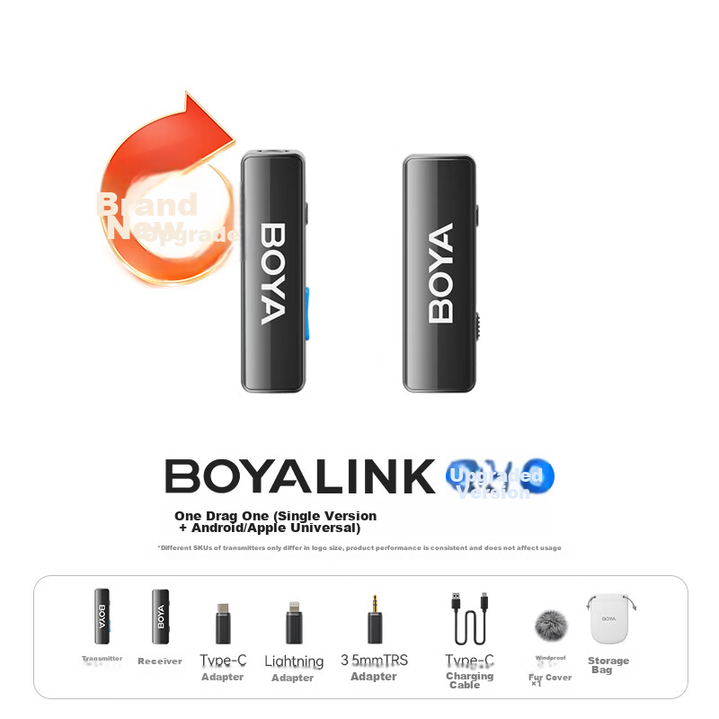 Передатчик для радиосистемы, приемник для радиосистемы BOYA BOYALINK для смартфона/планшета, для фото и видеокамер, black