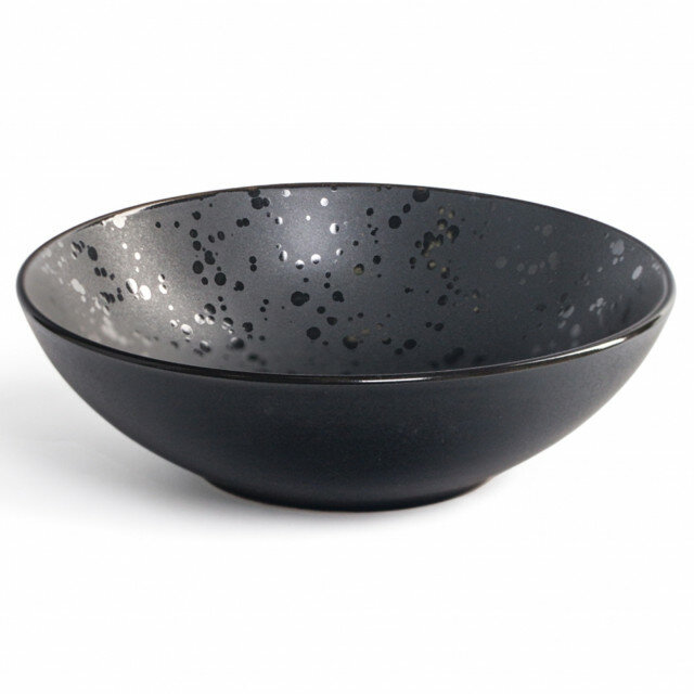 DOMENIK Drops глубокая керамическая тарелка 18,6 см черного цвета для сервировки блюд