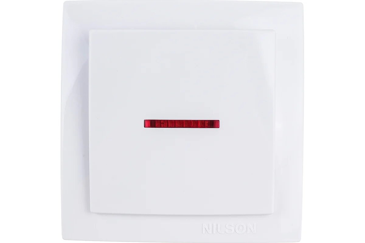 NILSON Выключатель 1ОП с подсветкой белый Themis naturel 26111002 для внутреннего монтажа