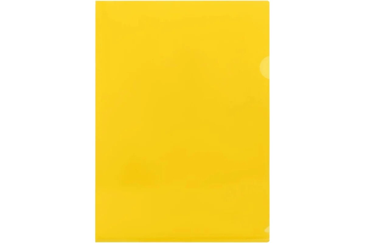 Стамм , Папка-уголок А4, 100мкм, 20 шт. в комплекте, пластик, прозрачная, желтая, ММ-30735