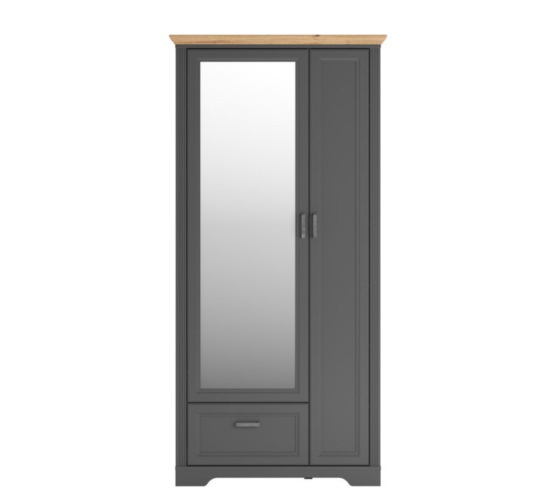 Шкаф БРВ мебель Jasmin SZF2D1S Графит/ Дуб артизан