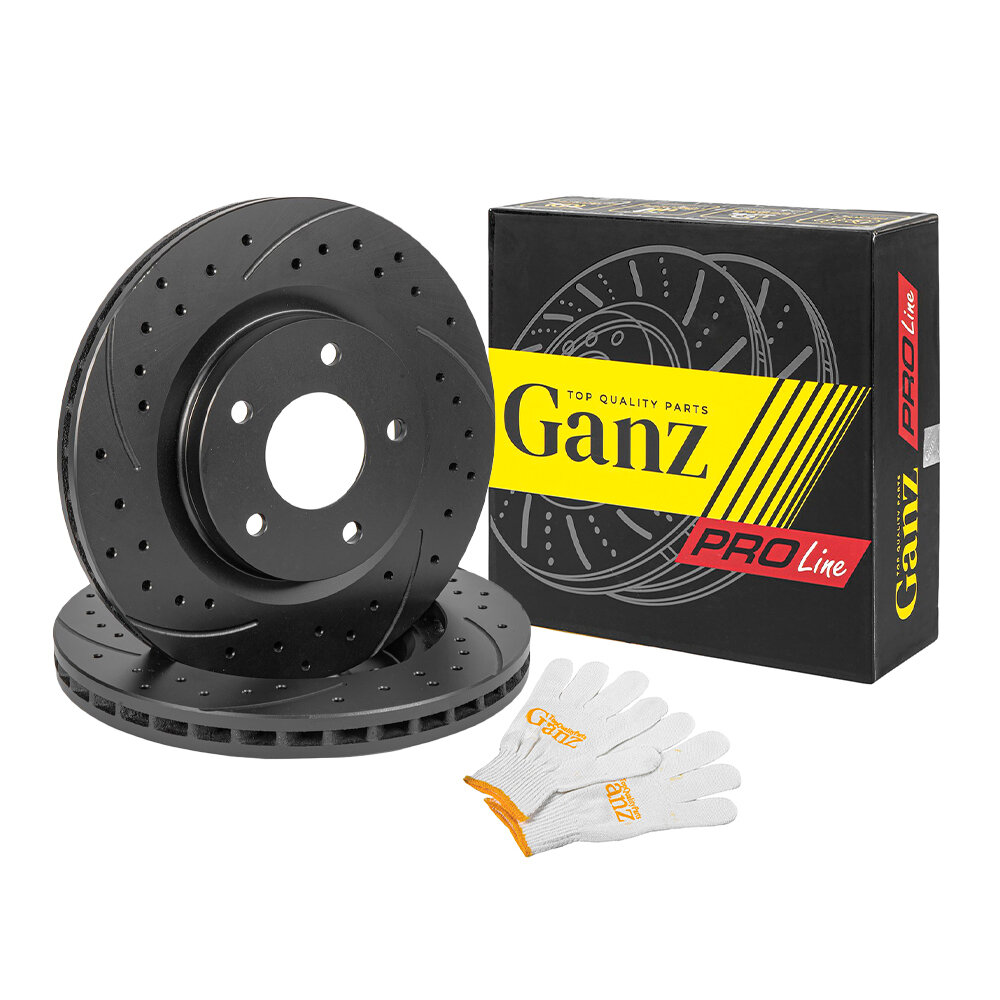 Диск тормозной GANZ передний перфорированный PRO-Line с покрытием (комплект - 2 шт) DODGE Caliber / JEEP Compass / Patriot / Vent D=294mm Арт: GIJ10023S