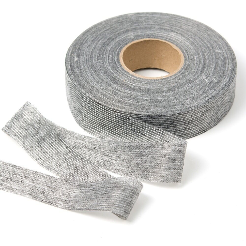 Тесьма клеевая IDEAL Tex, нитепрошивная, по долевой, 30 мм, серая, 100 м (4730G.100)