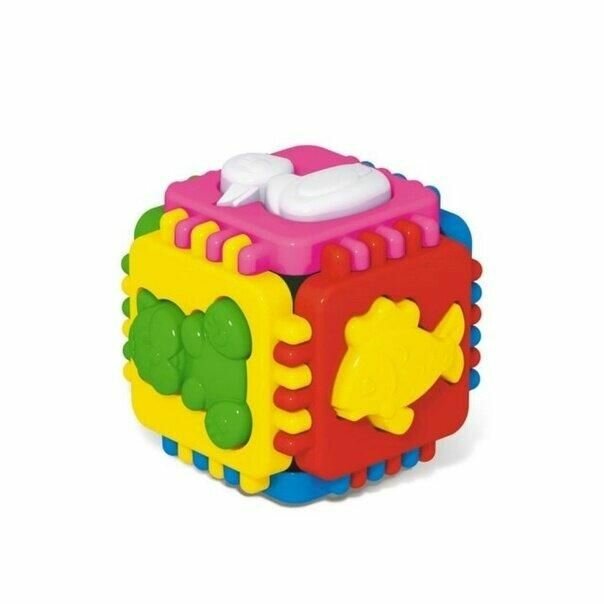 Логический куб-сортер Stellar "Веселые зверята", пластик, в пакете