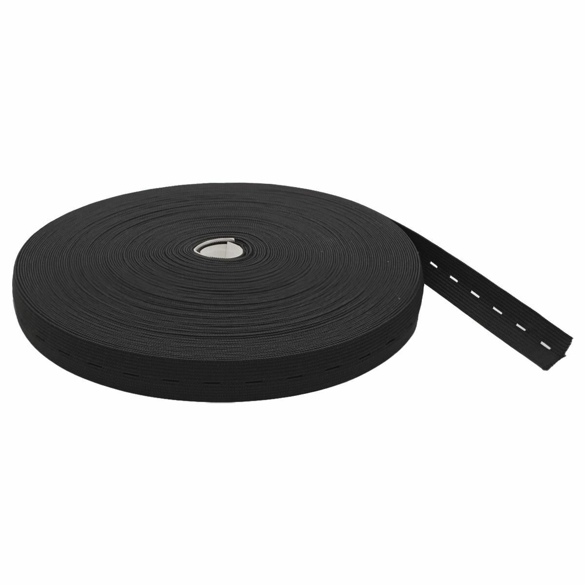 Резинка протос Вязаная, с перфорацией, 21 мм, 30 м, черная, 46-70341/21