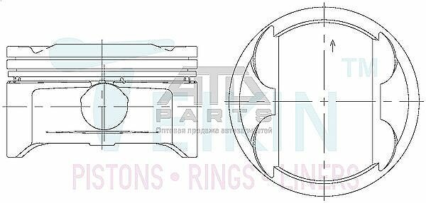 Поршень без колец Hyundai 2.0i 16V G4KD d86.0+0.5 Teikin