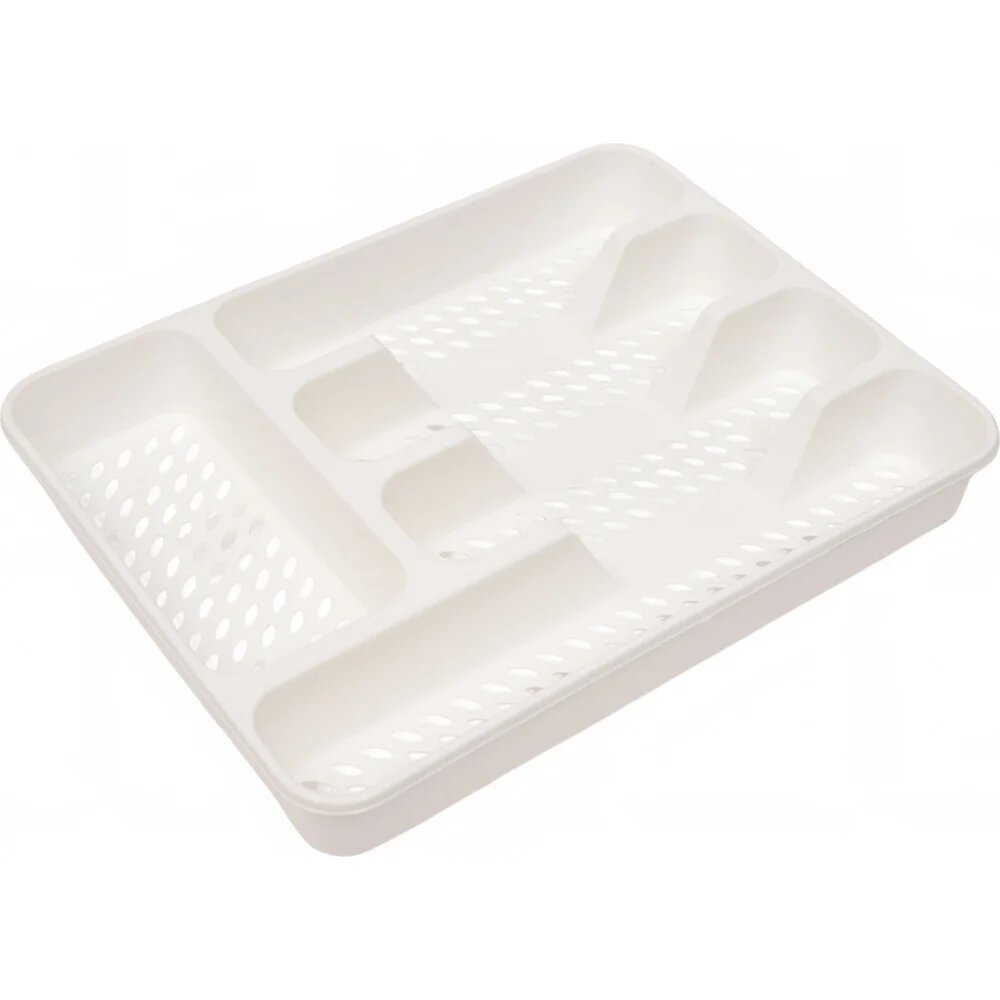 Лоток для столовых приборов ЗПИ «Альтернатива» Капелька белый М7067, для организации хранения в кухонных ящиках