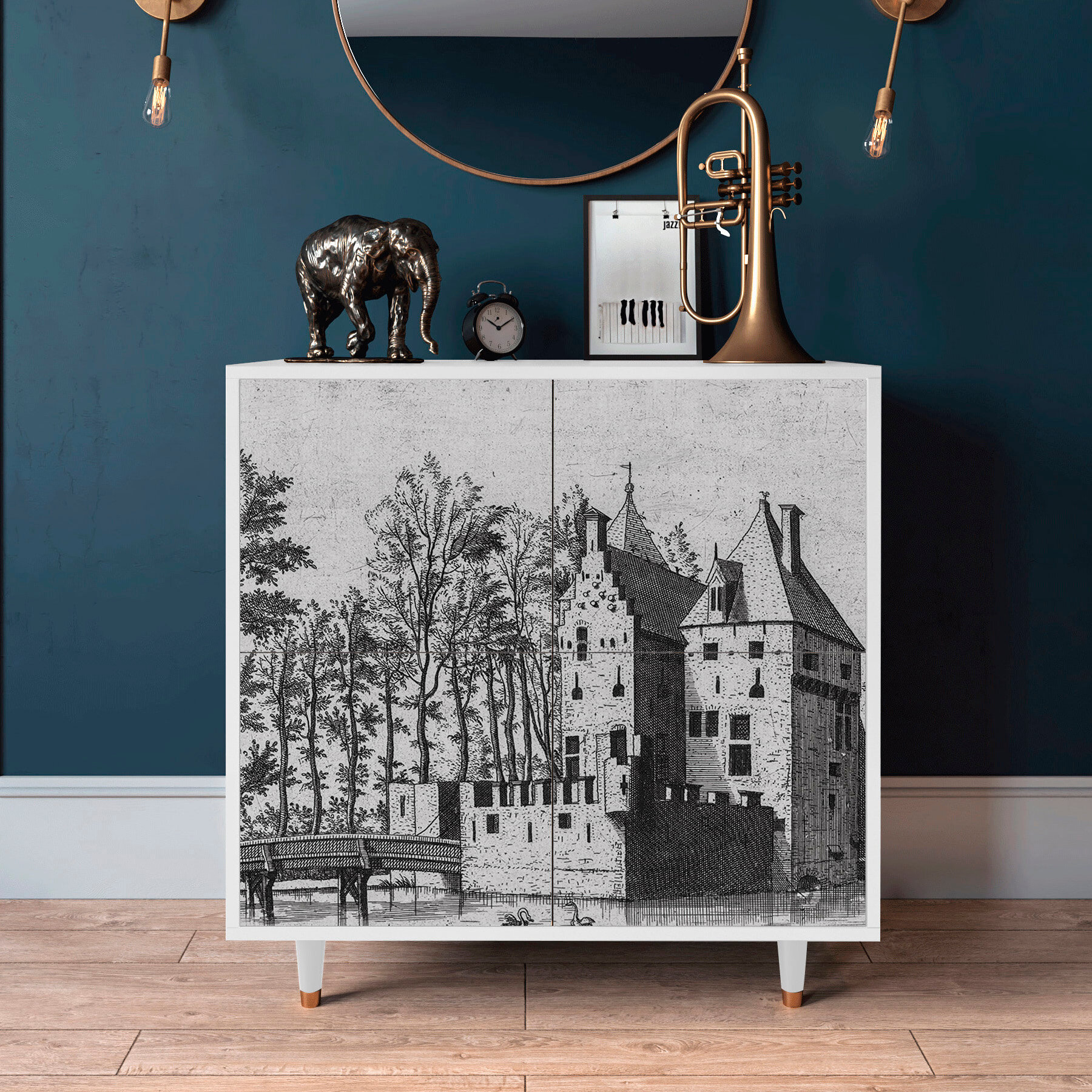 Комод - STORYZ - BS3 Castle with Lift Bridge by Pieter Breugel , Размер - 94 x 96 x 48 см, Цвет корпуса - Белый