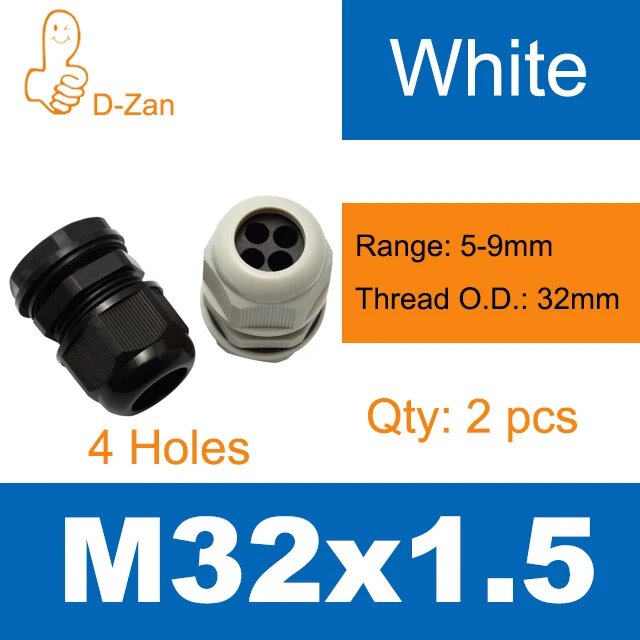 Нейлоновый кабельный ввод 4 отверстия белый M20 M25 M32 M32-WH-4H