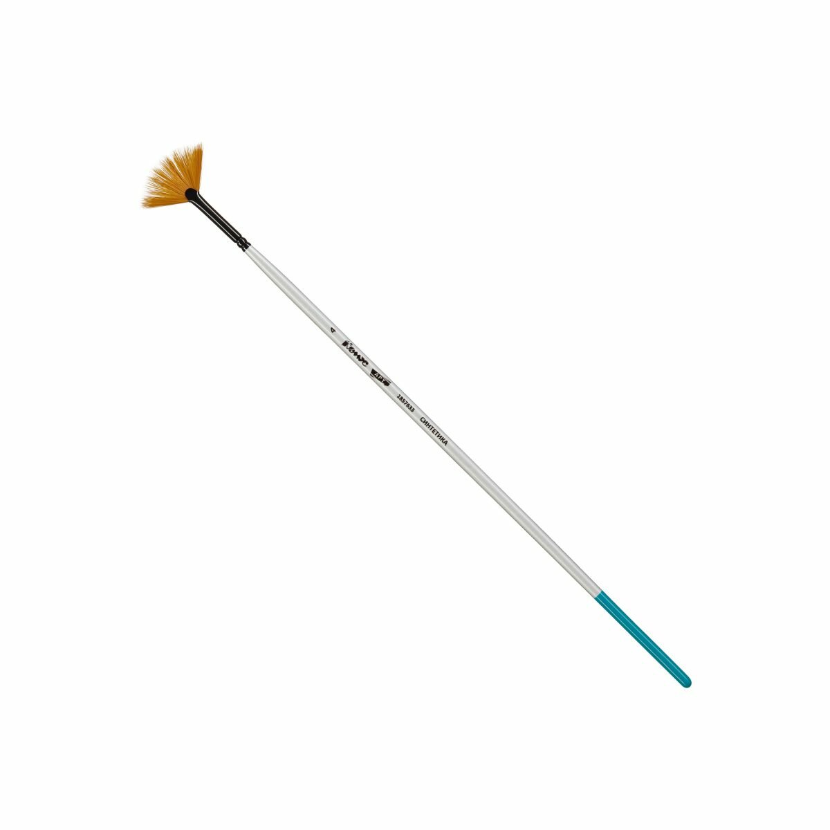 Кисть художественная Комус Арт, синтетика, мягкая, веерная, №4, длинная ручка (1857633), 50шт.