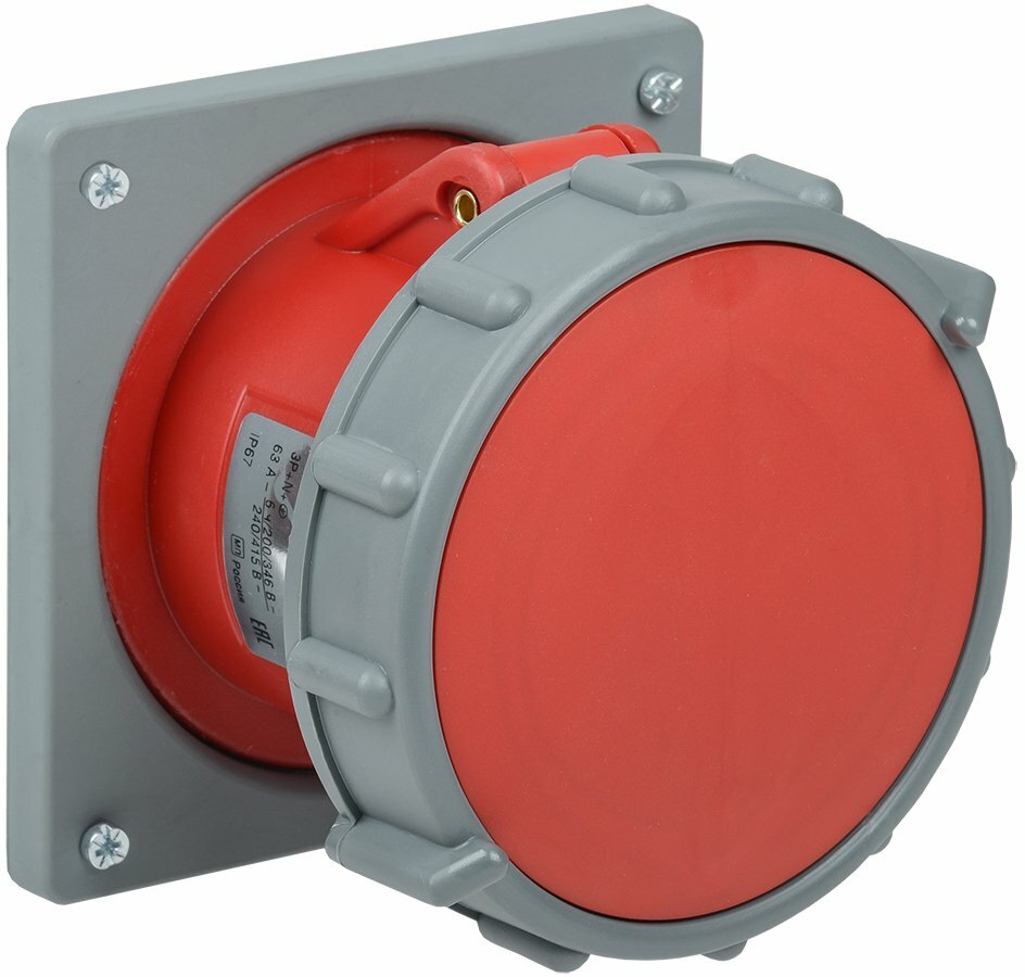 IEK Розетка встраиваемая MAGNUM ССИ-435 63А-6ч/200-415В 3P+PE+N IP67, PSN70-063-5-2-67