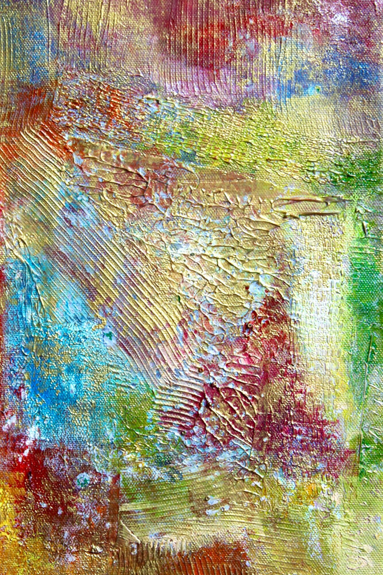 Фактурная абстрактная картина акрилом «Цвета осени», размер 30х20 см