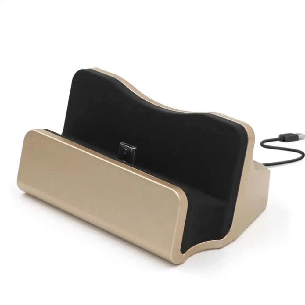 Настольная зарядная док-станция Micro USB для Samsung, HTC, Xiaomi, Lenovo Gold