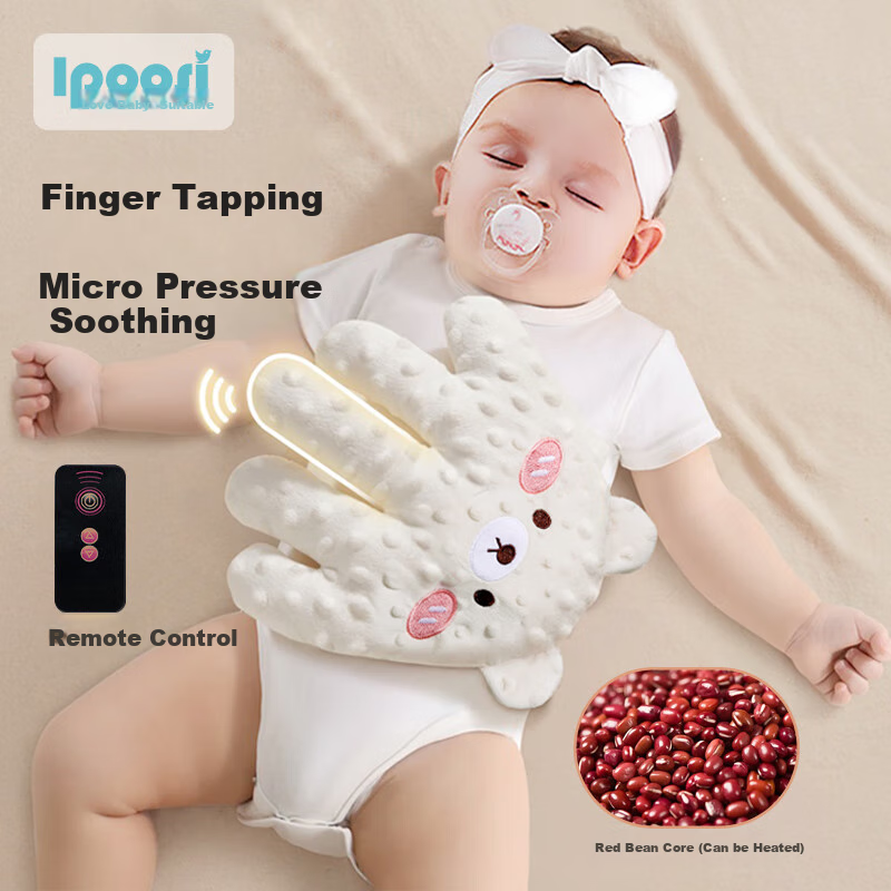 Aibao Shi Baby Soothing Palm Automatic Patting Sleep Soothing Artifact Electric Soothing Pillow February Trouble-Proof Startle Jumping Rice Little Bear 2501