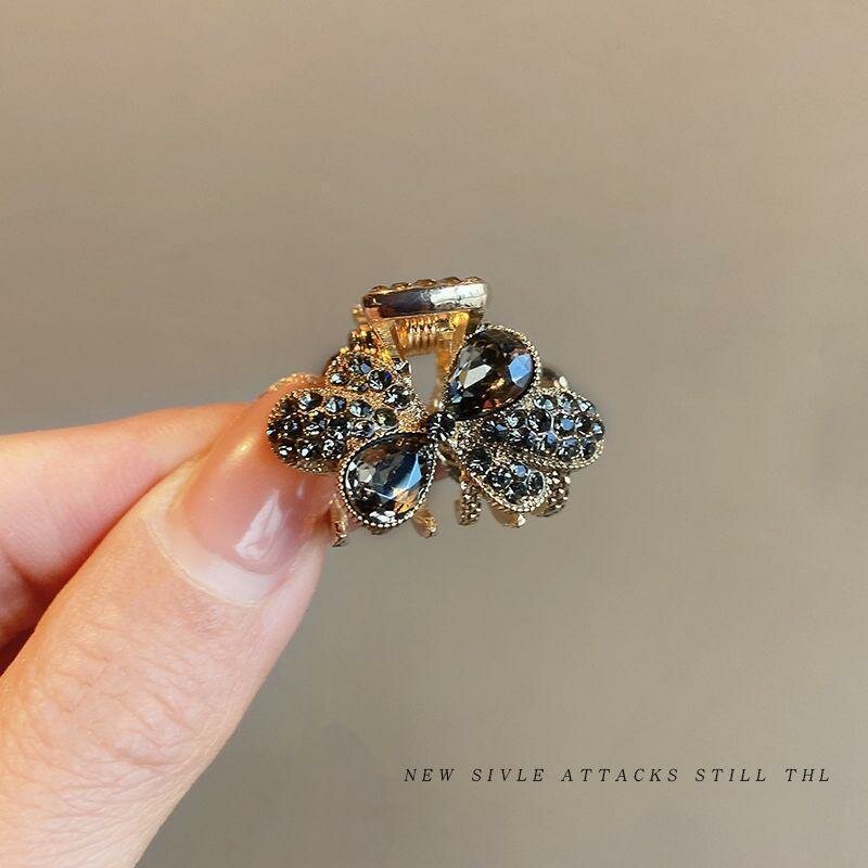 Бант-заколка "Корейский", для челки, серый, 2,8 см