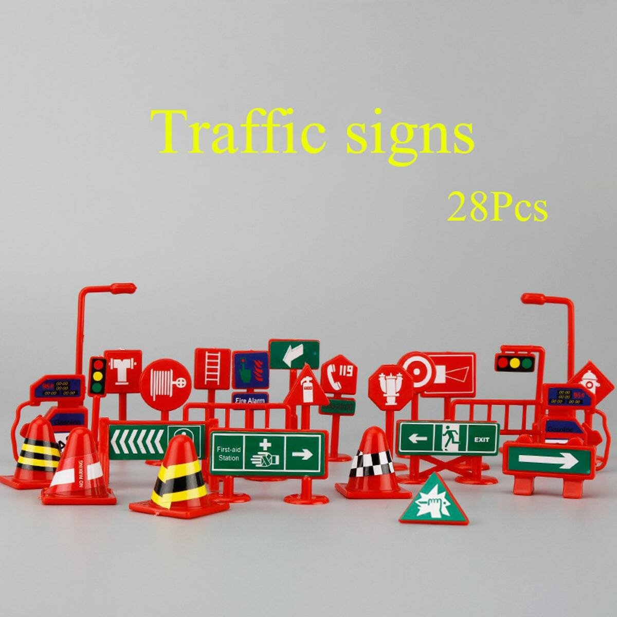 Мини-дорожные знаки, дорожные огни, светофоры, автомобильные игрушки, аксессуары, детская безопасность, детский игровой