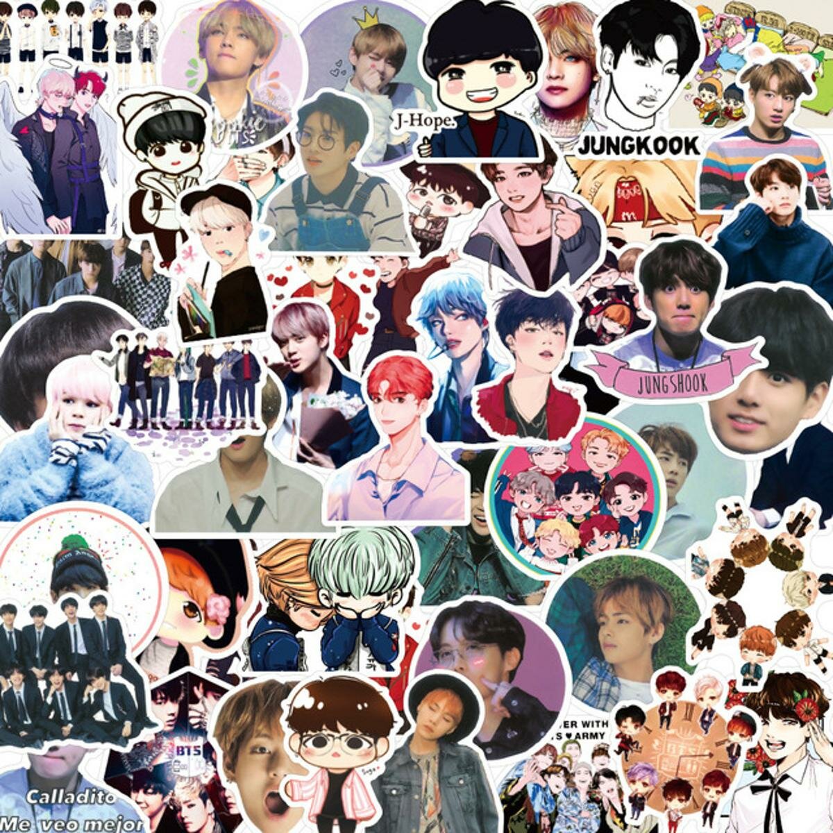 50 настоящих Bts In The Soop Граффити Мультфильм Личность Креативный Стакан Воды Ноутбук Звезда Рука Счет Выражение Водо