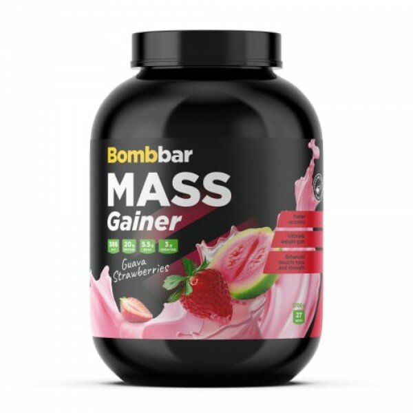 Bombbar Гейнер сухой концентрат для приготовления напитка, 2700 г. вкус гуава - клубника