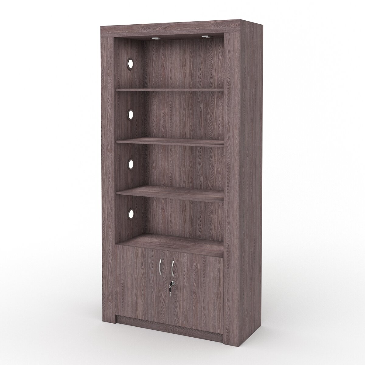 Стеллаж "афродита" №3-1 (задняя стенка - ДВП), Ясень Анкор темный - U31105