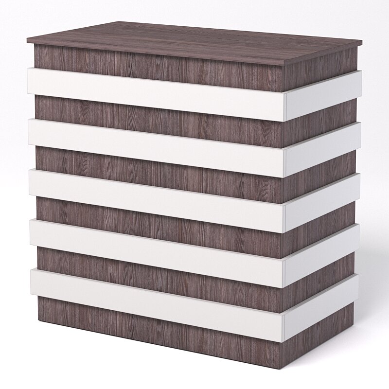 Тумба №3 для витрин "сладость" шириной 900мм, Ясень Анкор и Белый U31105-1