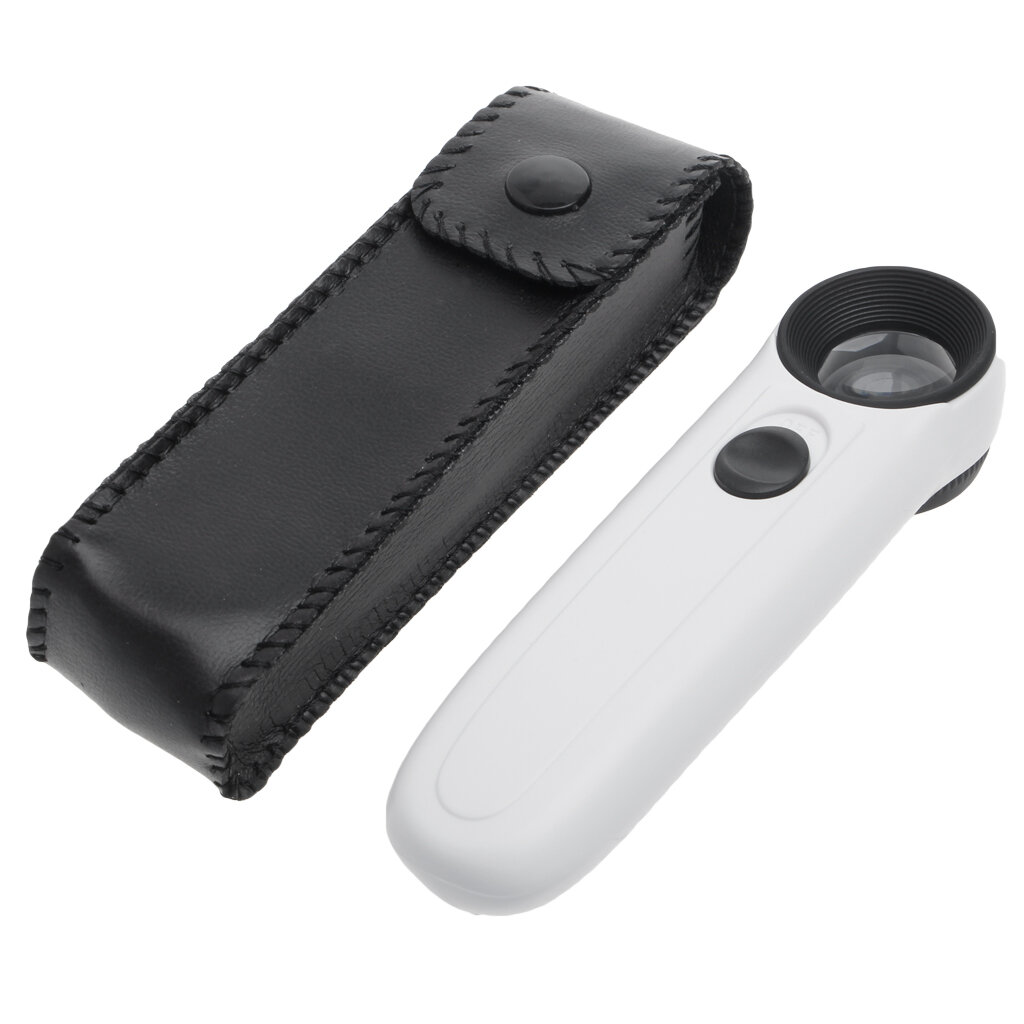 40-кратная светодиодная лупа, увеличительное стекло, ювелирная лупа, петля для ремонта часов, белая