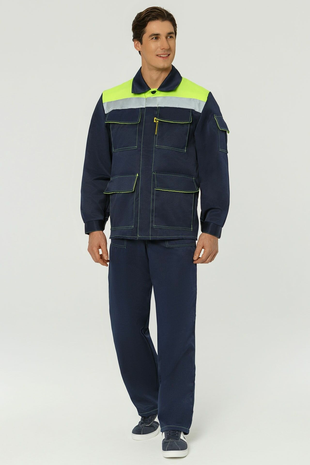 Костюм Коммунальщик мужской рабочий; комплект спецодежды; форма летняя: комбинезон и куртка