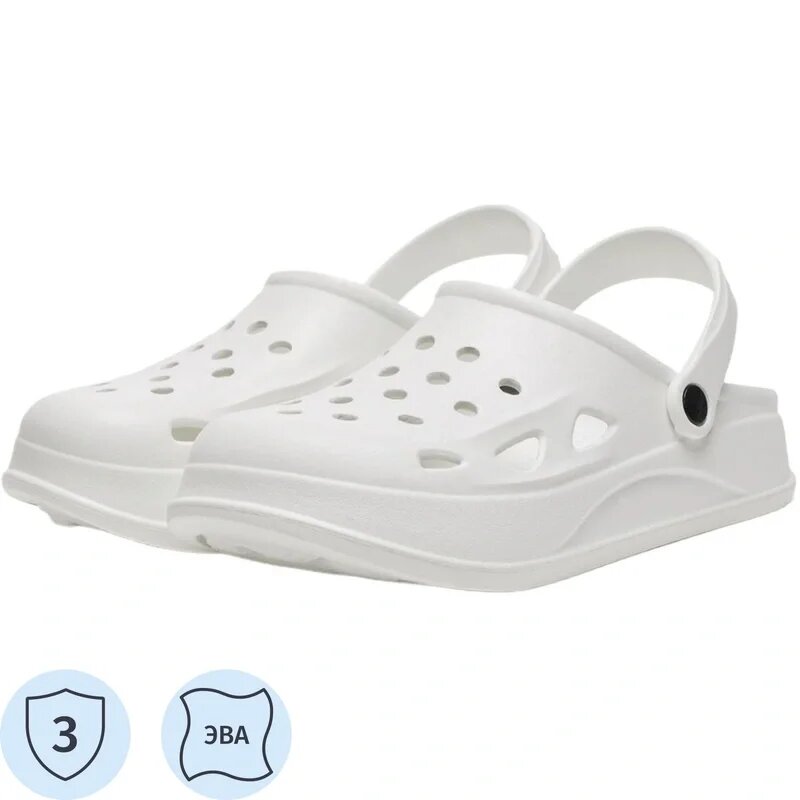 Сабо женские 635ТМ ЭВА белые размер 39 с ремешком, 2186702