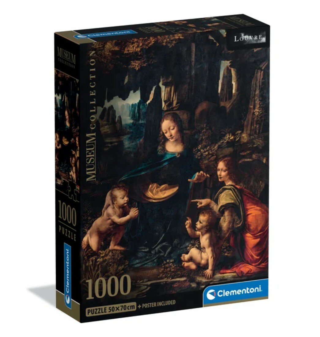 Пазл для взрослых Clementoni 1000 деталей, элементов: Леонардо. Мадонна в скалах