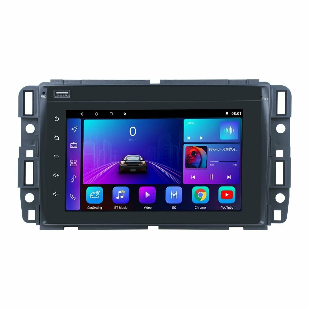 Автомагнитола для GMC 6+128G 7'дюймов Магнитола Android 12 Mirror Link, Bluetooth, WiFi, FM, GPS, Сенсорные кнопки DSP, 4G модем