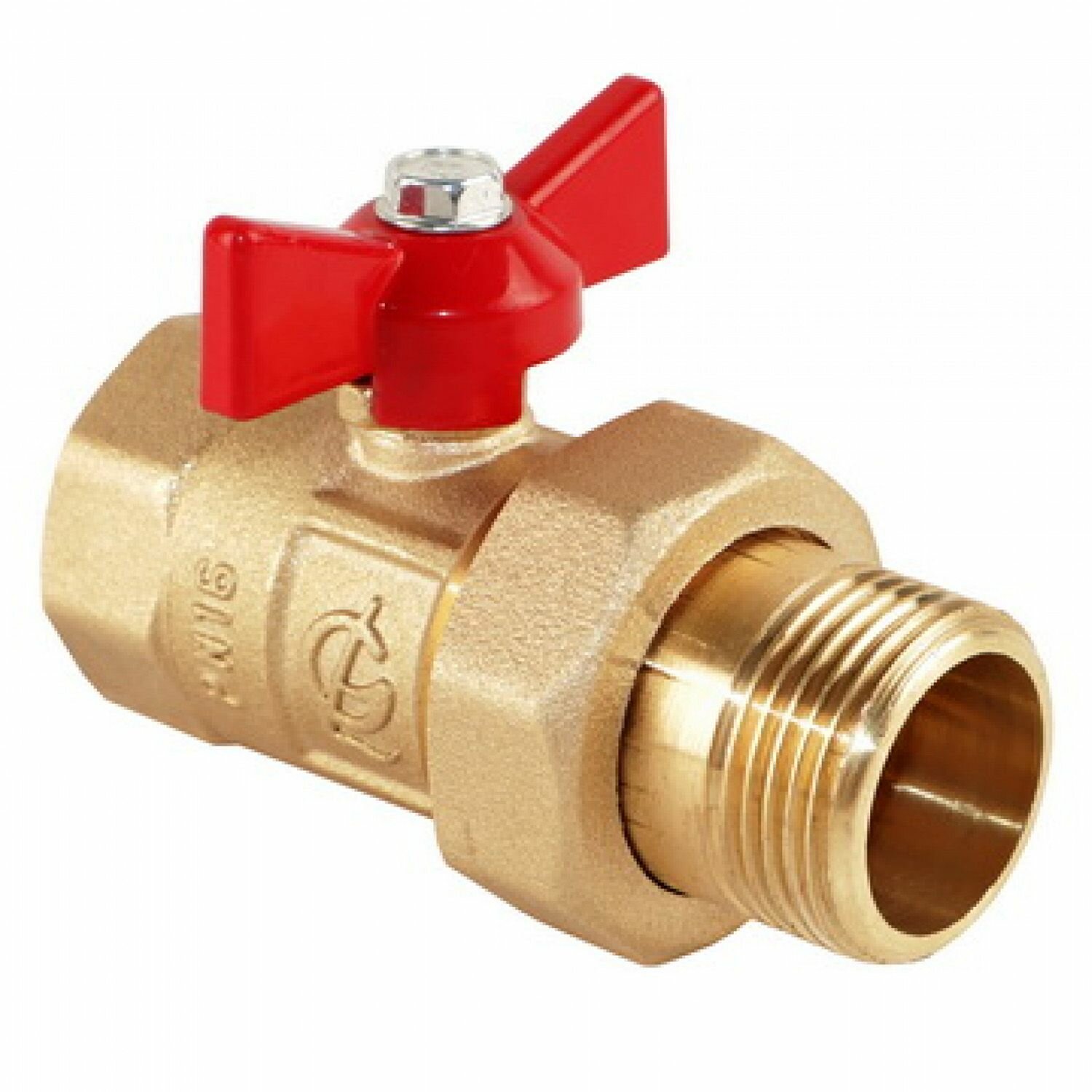 Шаровый кран Галлоп, американка, бабочка, для воды, муфта, 3/4"