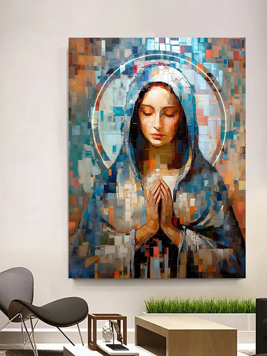 Картина "Образ Богородицы", Божья Матерь, Мадонна 60х80 см.