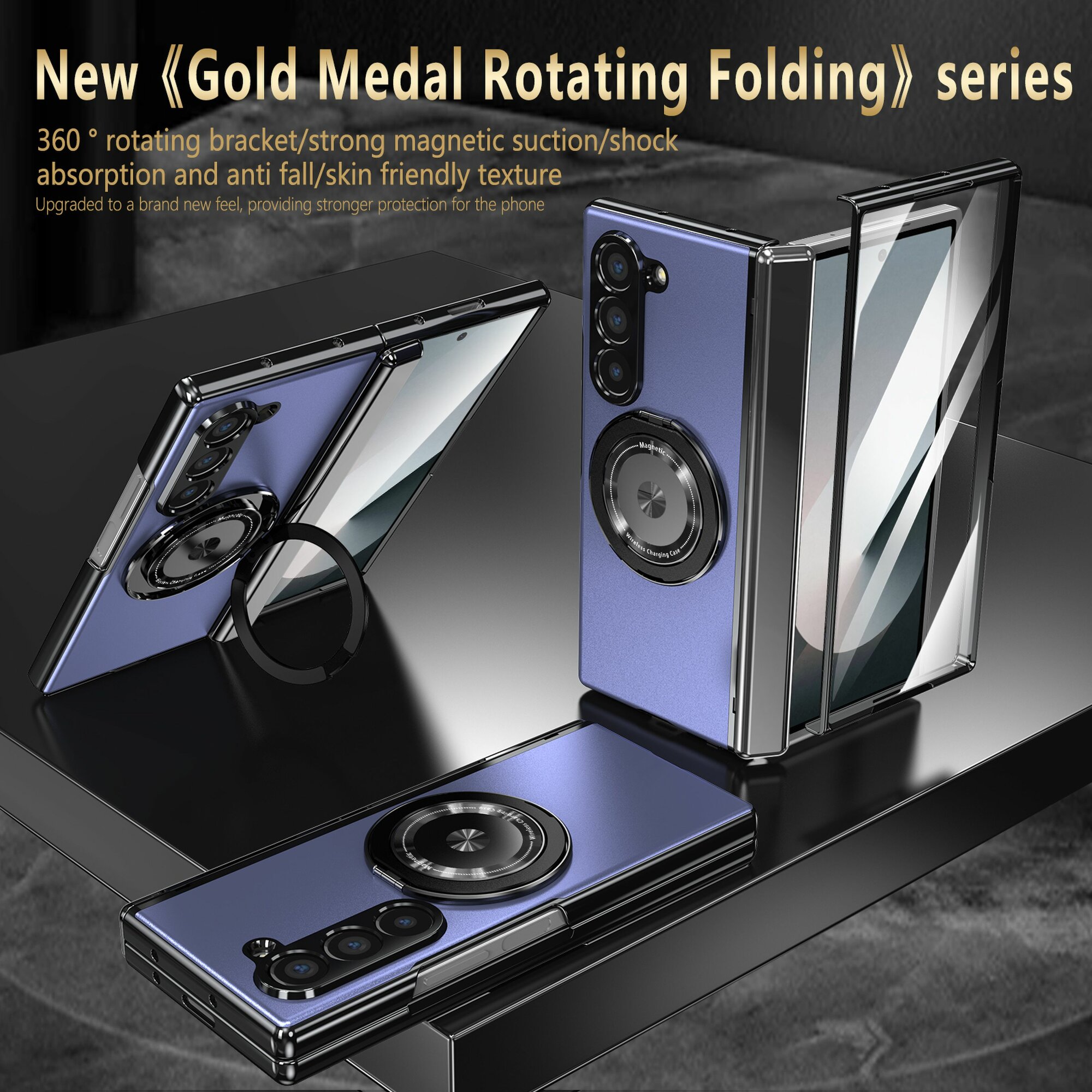 Чехол для Samsung Galaxy Z Fold 6 / Samsung Z Fold6 / Самсунг Галакси З Фолд 6, глянцевая поверхность, металл, пластик, защита камеры, ударопрочный, встроенная подставка, Samsung,